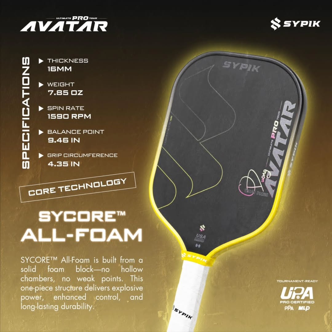 Sypik Avatar Ultimate Pro Tour 16mm Pickleball Paddle – Spinwave ...